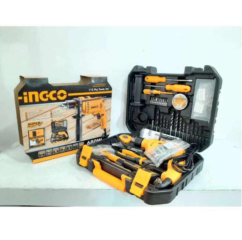 Promo INGCO 101 set Mesin Bor Impact 13mm Heavy Duty - Bor tembok beton ...