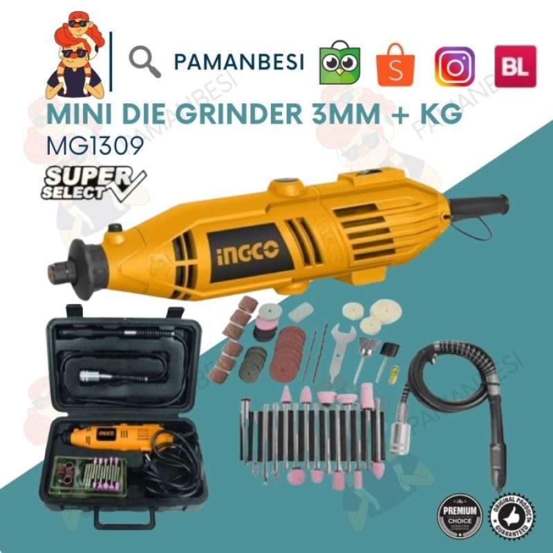 Promo INGCO MG1309 Mini Die Grinder 52pcs set Bor Tuner Gerinda botol 3 ...