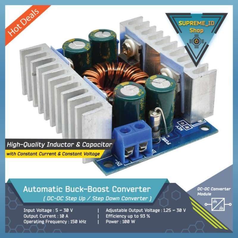 Promo Automatic DC-DC Buck-Boost Converter + Constant Current | 10A ...