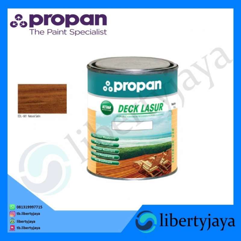 Promo 1lt Edl-601 Natural Satin Deck Lasur Cat Lantai Kayu Propan ...