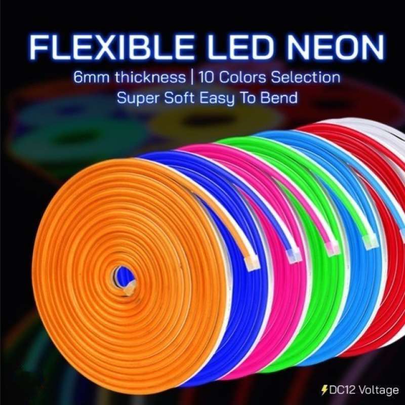 Promo Promo Lampu Led Neon Flex Strip Light Flexible Meter Dc V Waterproof Putih Hangat