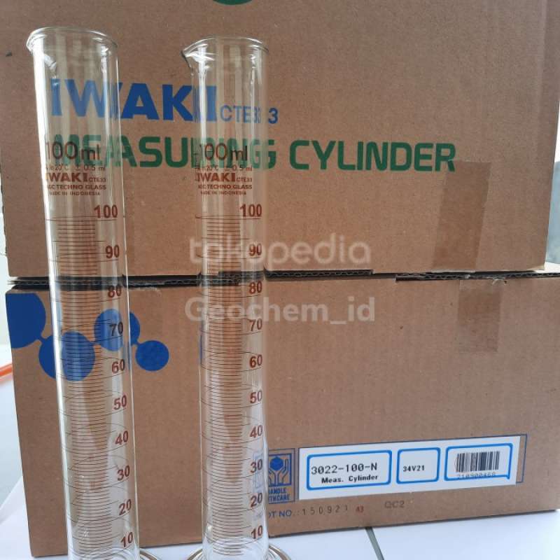Promo Measuring cylinder 100ml | gelas ukur 100ml | IWAKI 3022-100-N Diskon 38% di Seller Zafran ...