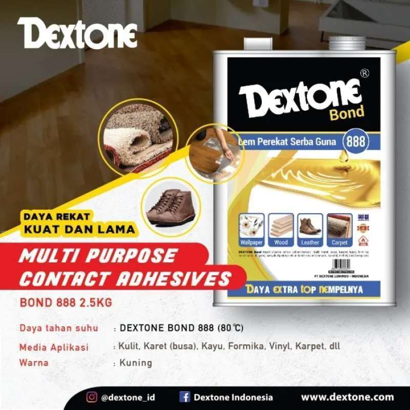 Promo Dextone Lem Kuning Bond 888 2,5 KG / lem kuning serbaguna / lem ...