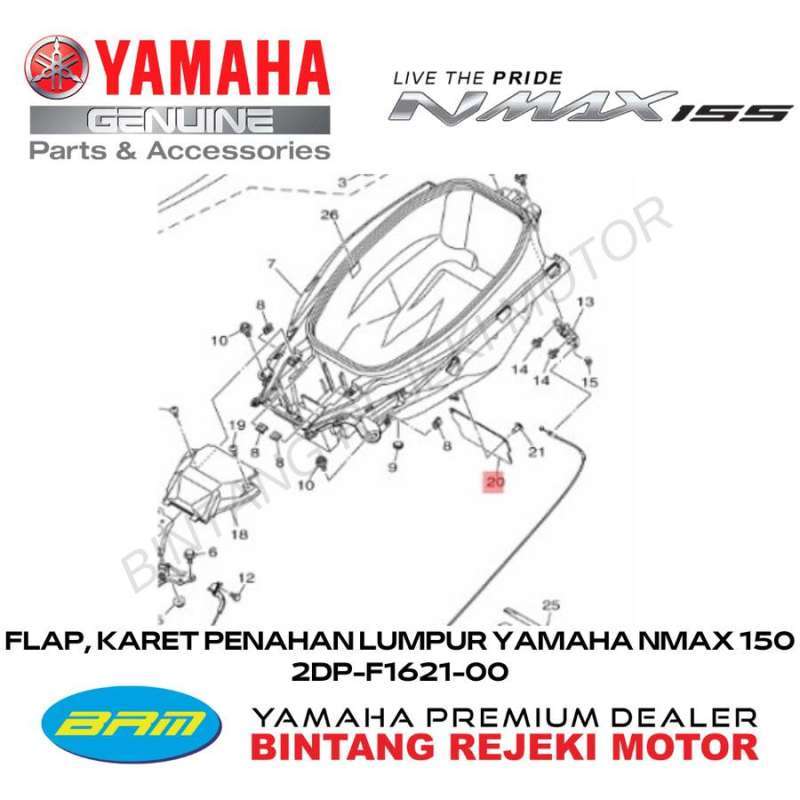 Jual FLAP, KARET PENAHAN LUMPUR YAMAHA NMAX 150 2DP-F1621-00 di Seller ...