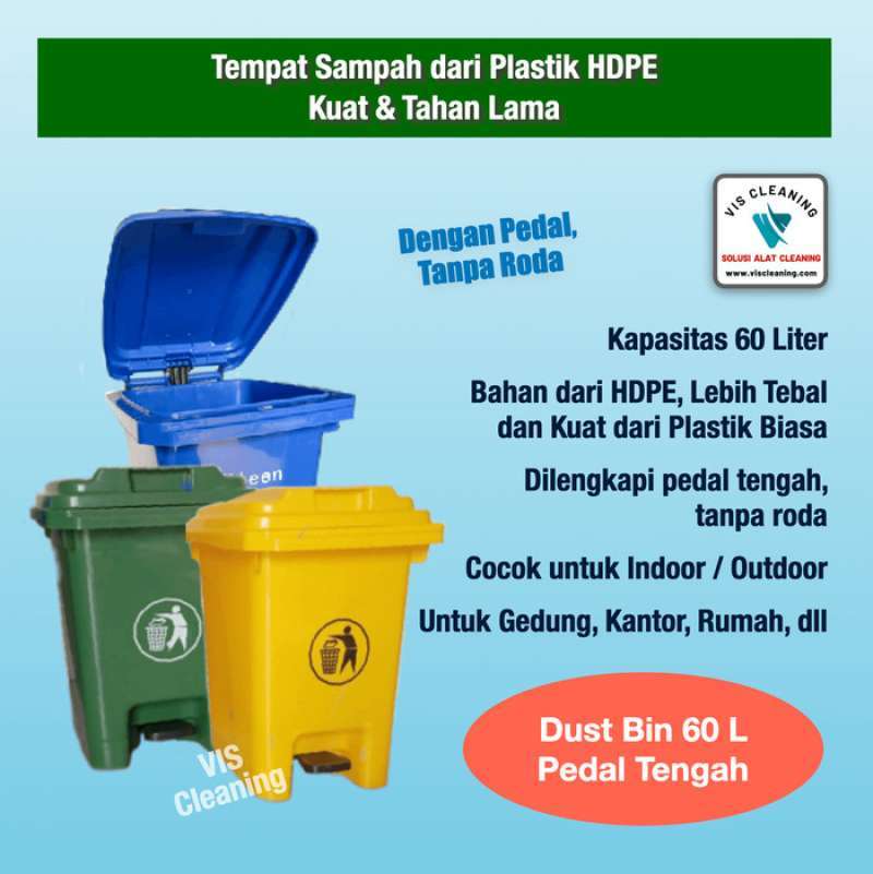 Promo Sale Tempat Sampah Plastik 60 L Dengan Pedal ( Dustbin ) - Kuning Diskon 18% di Seller ...