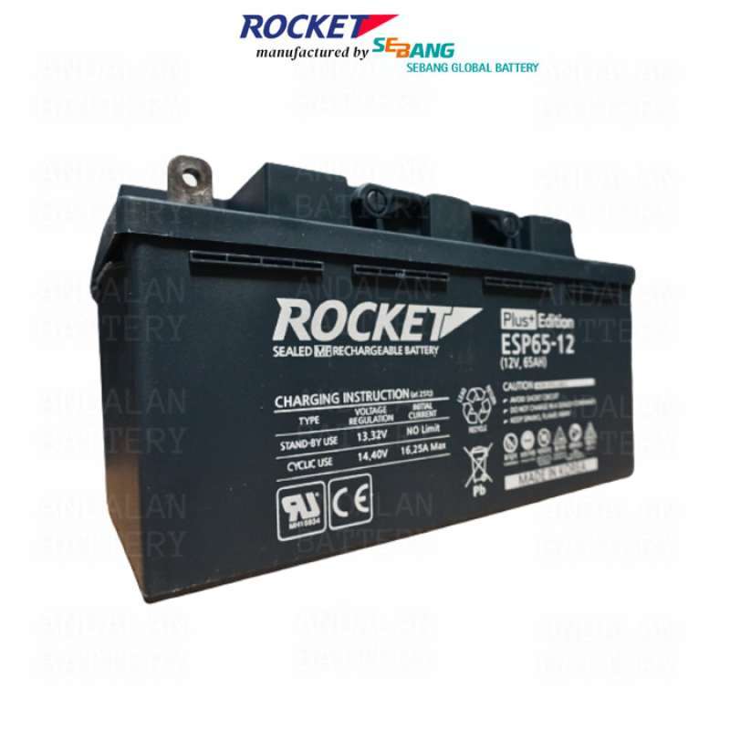 Promo Terbaru Baterai Kering Rocket 12v 65ah / Vrla Esp 65-12/aki ...