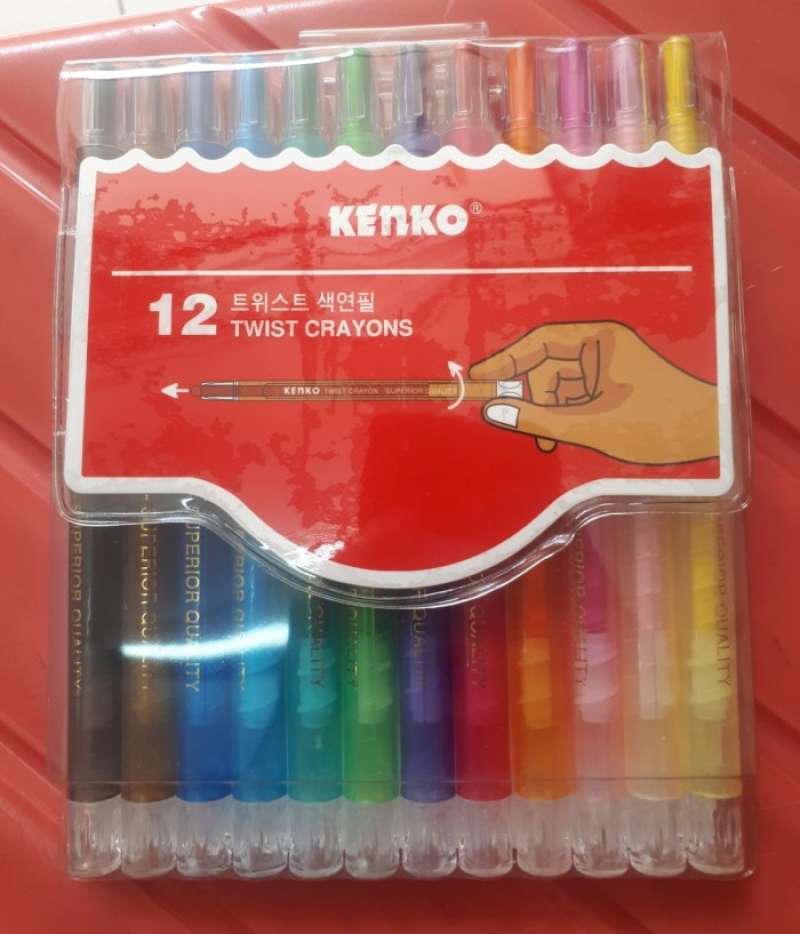 Jual CRAYON PUTAR KENKO 12 SET/ TWIST CRAYONS KENKO/ CRAYON PUTER di ...