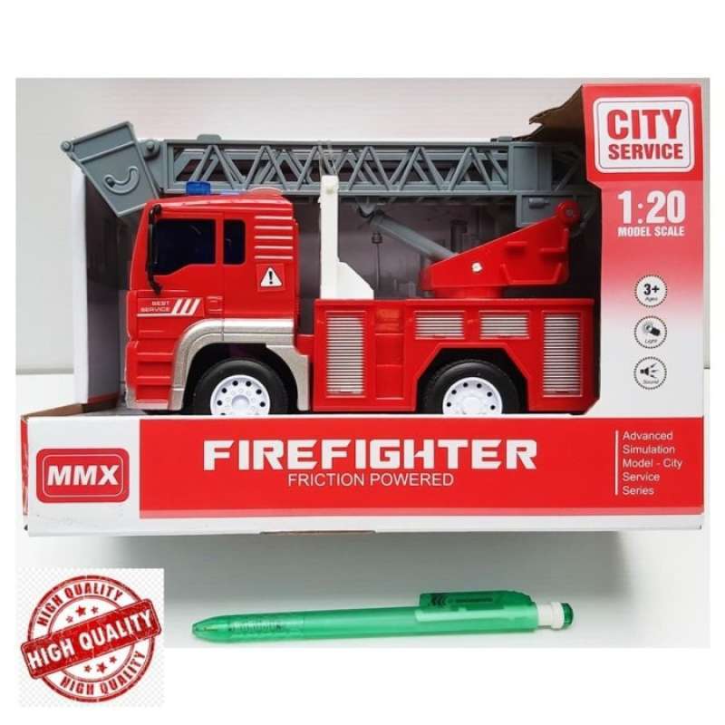 Promo TOYS CITY SERVICE FIREFIGHTER FRICTION POWERED FIRE ENGINE LADDER ...