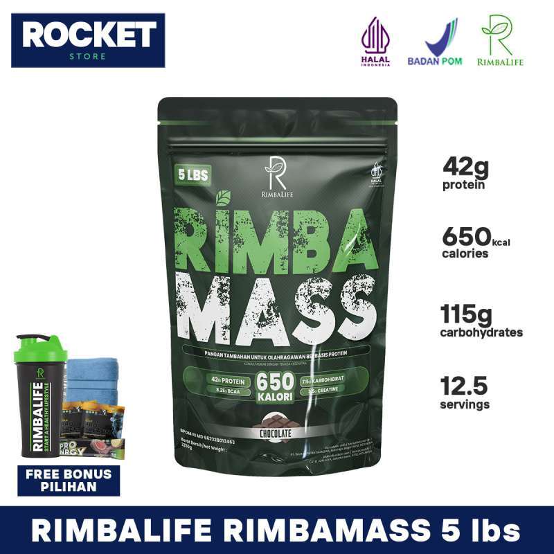 Jual RIMBALIFE Rimbamass 5 lbs 2250 gram Weight Mass Gainer Rimba Mass di Seller Rocket Store ...