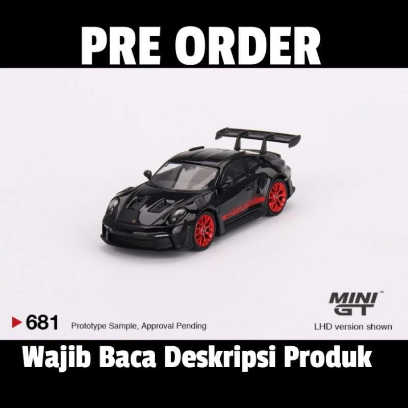Promo MINIGT MINI GT 681 PORSCHE 911 992 GT3 RS BLACK WITH PYRO RED ...