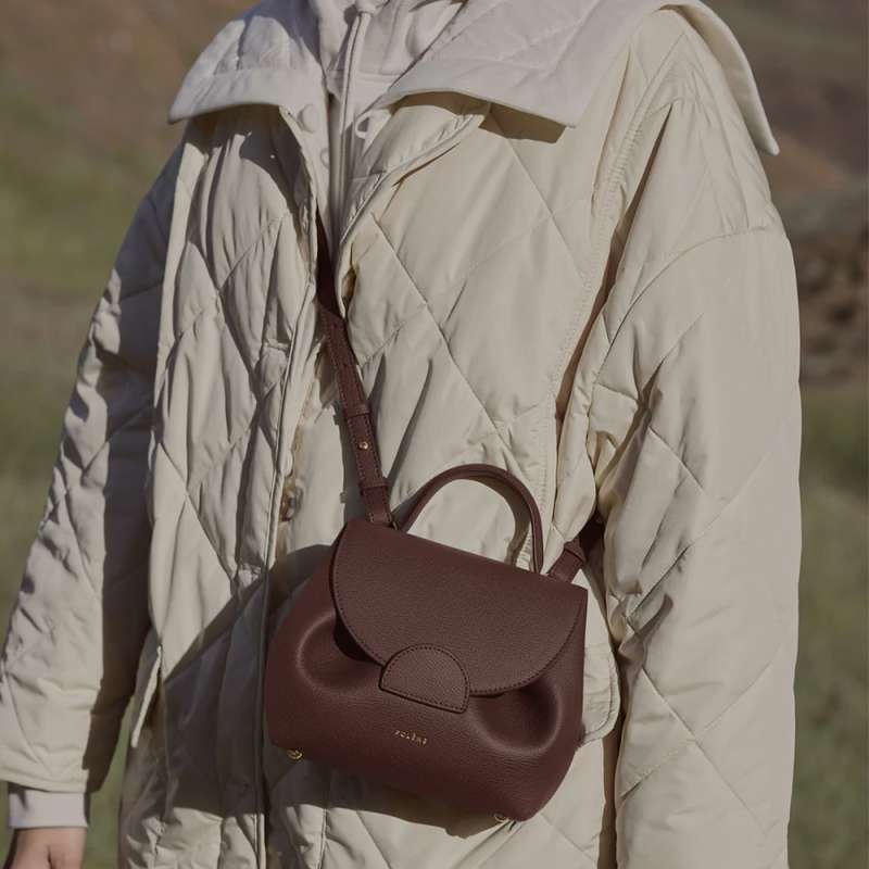 Promo Polene Numero Uno Nano Crossbody Bag Grained Leather Santal Ghw ...