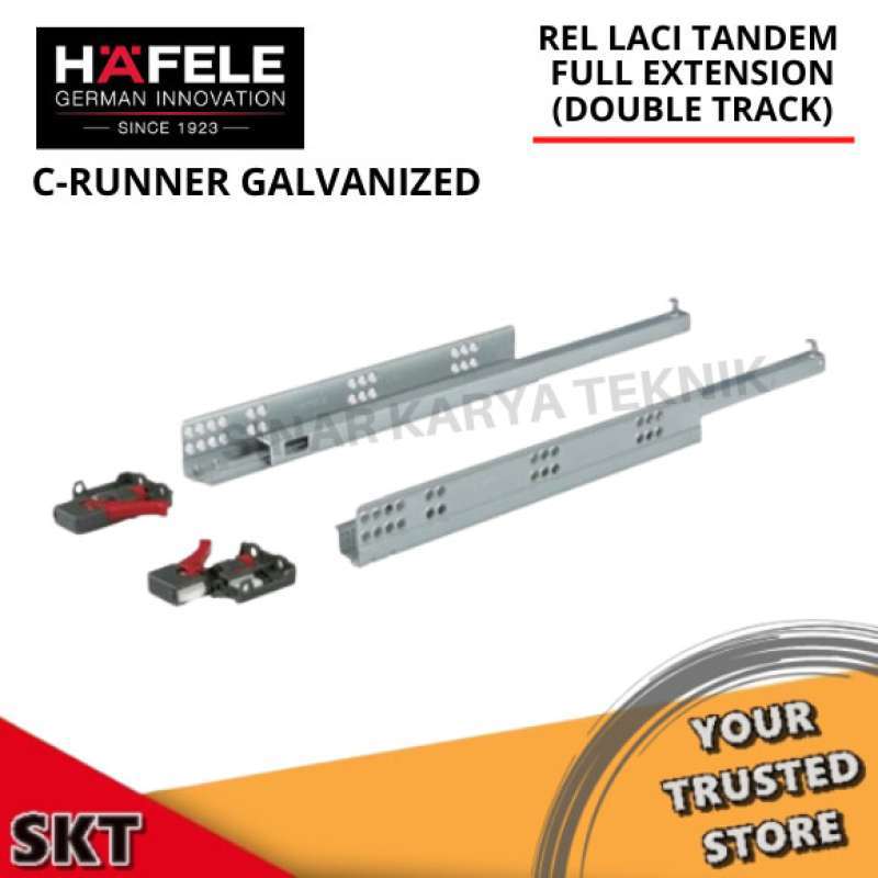 Promo Baru Rel Laci Tandem Under Mount Hafele C-runner Full Ext Soft ...