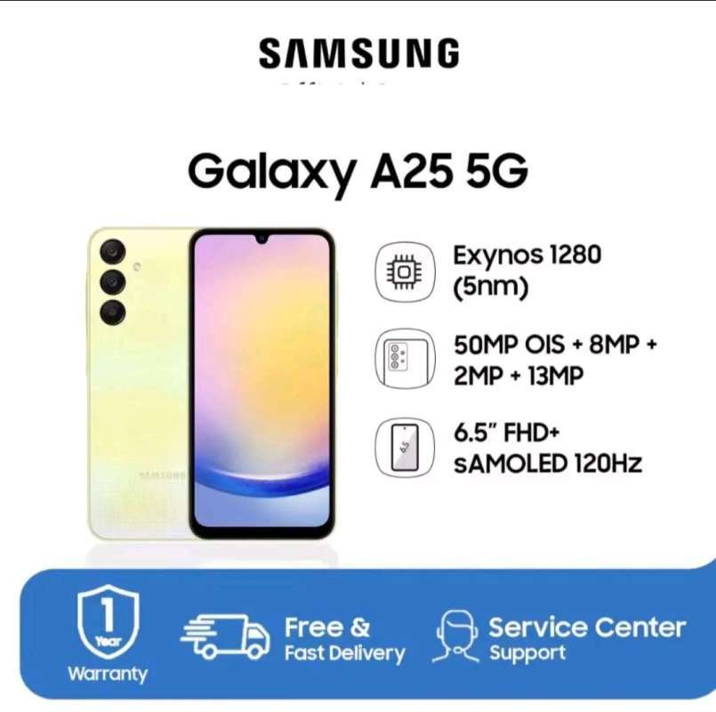 Promo Samsung Galaxy A25 5G [8GB/128GB - 8GB/256GB] Garansi Resmi Sein 1 Tahun - Kuning 8GB ...