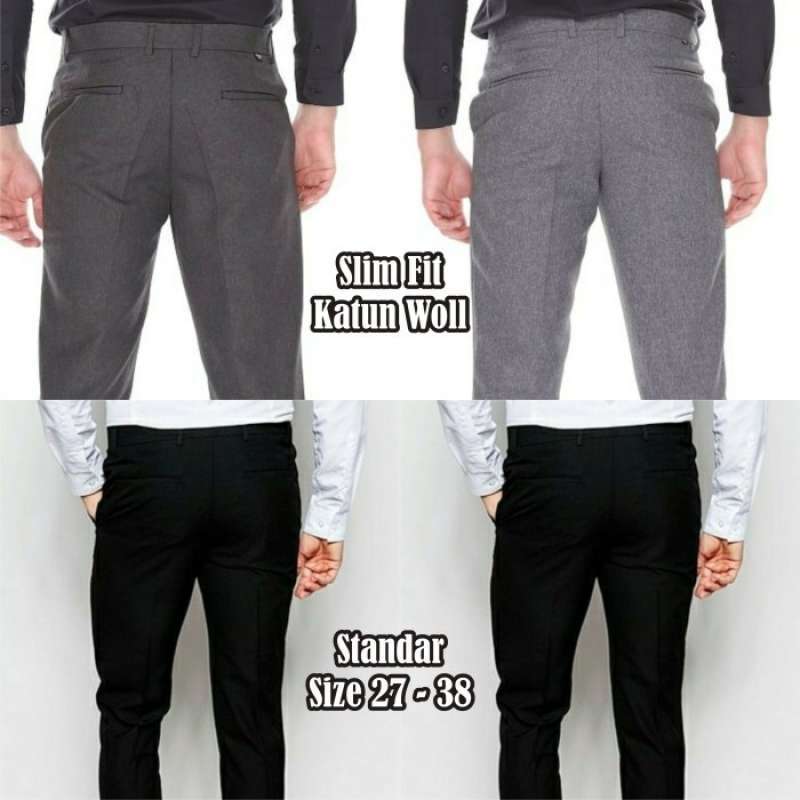 Promo Celana bahan | kain | Formal kantor | Slim fit | Pria Kerja Kantoran - Cokelat, 27 Diskon ...