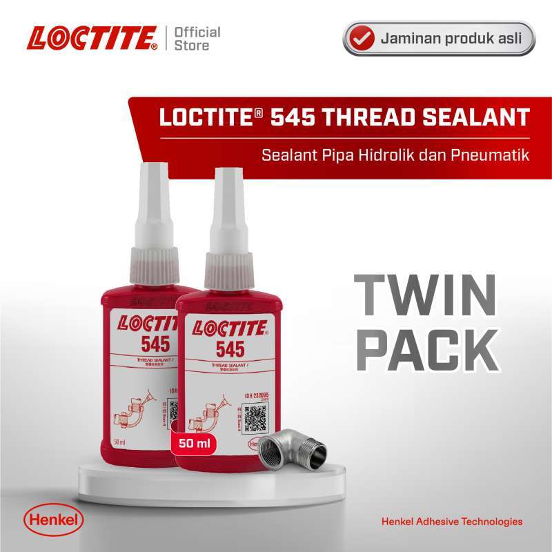 Promo Henkel Loctite 545 Thread Sealant Seal Pipa Hidrolik 50 Ml Twin ...