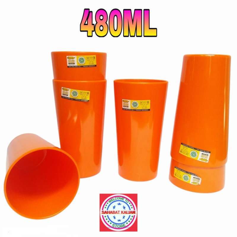 Promo GELAS MELAMIN RATA BESAR GOLDEN DRAGON B0402 480ML ORANGE PER 6 PCS Diskon 23% di Seller ...