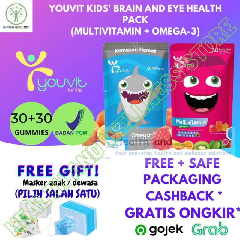 Promo YOUVIT MULTIVITAMIN DAN OMEGA 3 KESEHATAN OTAK MATA ANAK PACK 30 ...