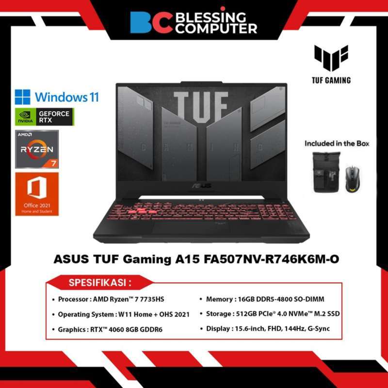Jual ASUS TUF A15 FA507NV R746K6M O Ryzen 7 7735HS 16GB 512GB 4060 W11 ...