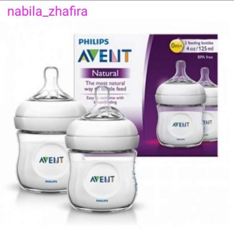 Promo philips avent baby natural bottle 125ml twin pack white/botol ...