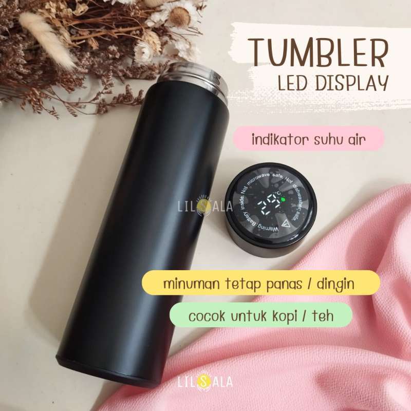 Promo Tumbler Thermos Botol Minum Indikator Suhu LED Stainless SUS 304 ...