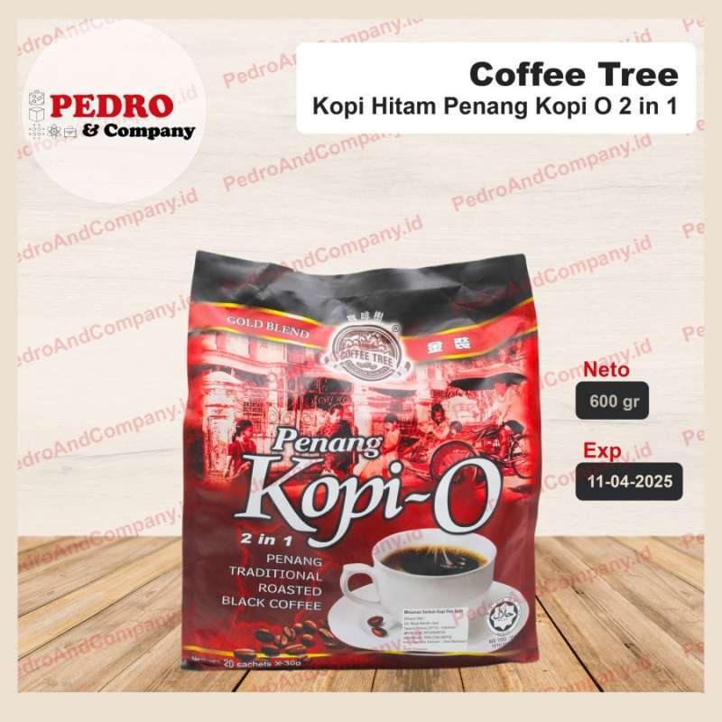 Jual Coffee tree penang kopi o 2in1 roasted black coffee 600 gram isi ...