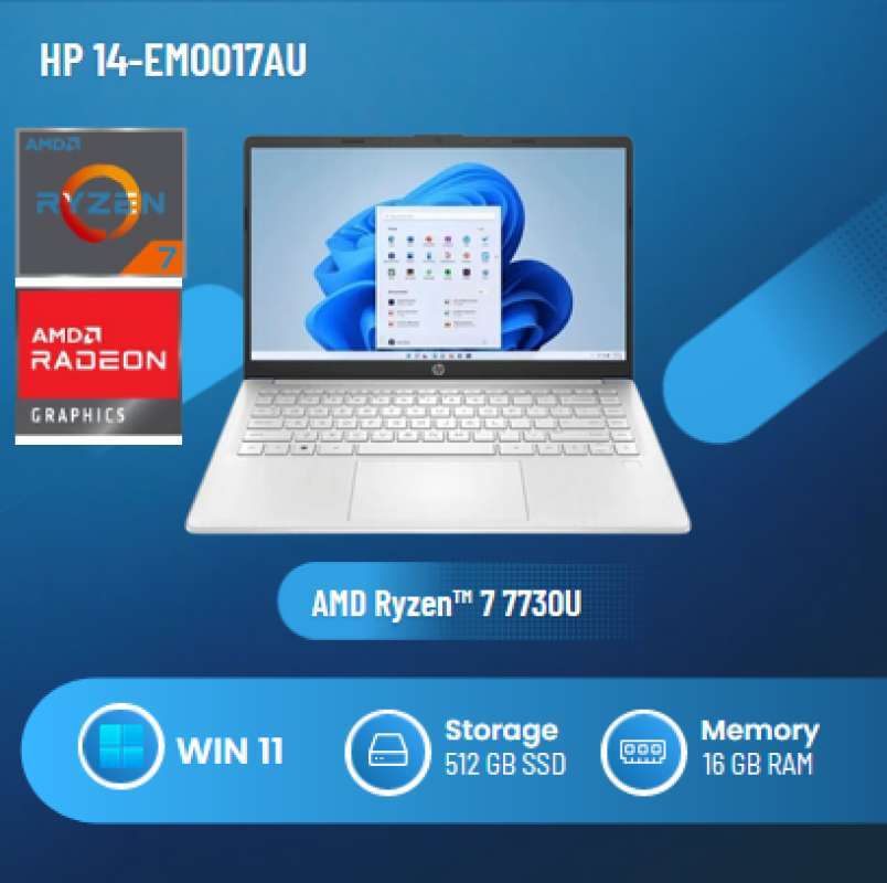 Jual Laptop Hp 14s Em0017au Ryzen 7-7730u 16gb 512 Ssd W11 14 Fhd ...