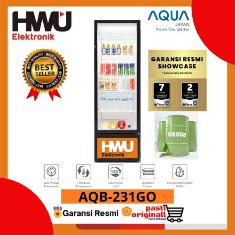 Jual Aqua Aqb231go Showcase Display Cooler 4 Rak 220l Aqb-231go Di ...