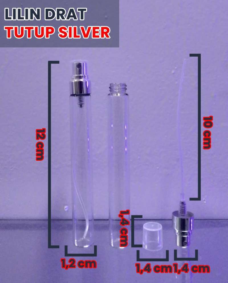 Jual Botol parfum kosong lilin drat 10ml kaca/Gold/Silver /glass putar ...