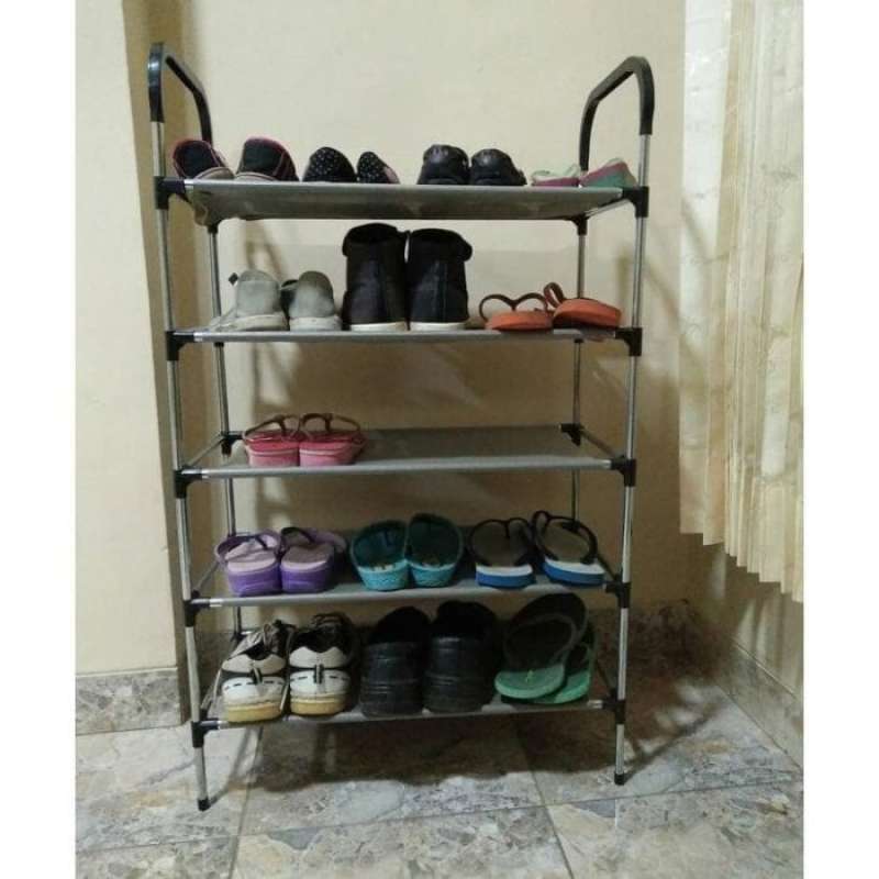 Promo Rak Lemari Tempat Sepatu Sandal Buku Besi Almunium Stainless ...