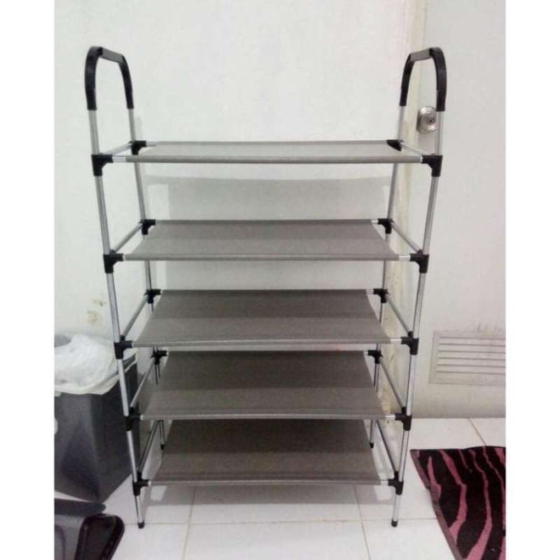 Promo Rak Lemari Tempat Sepatu Sandal Buku Besi Almunium Stainless ...