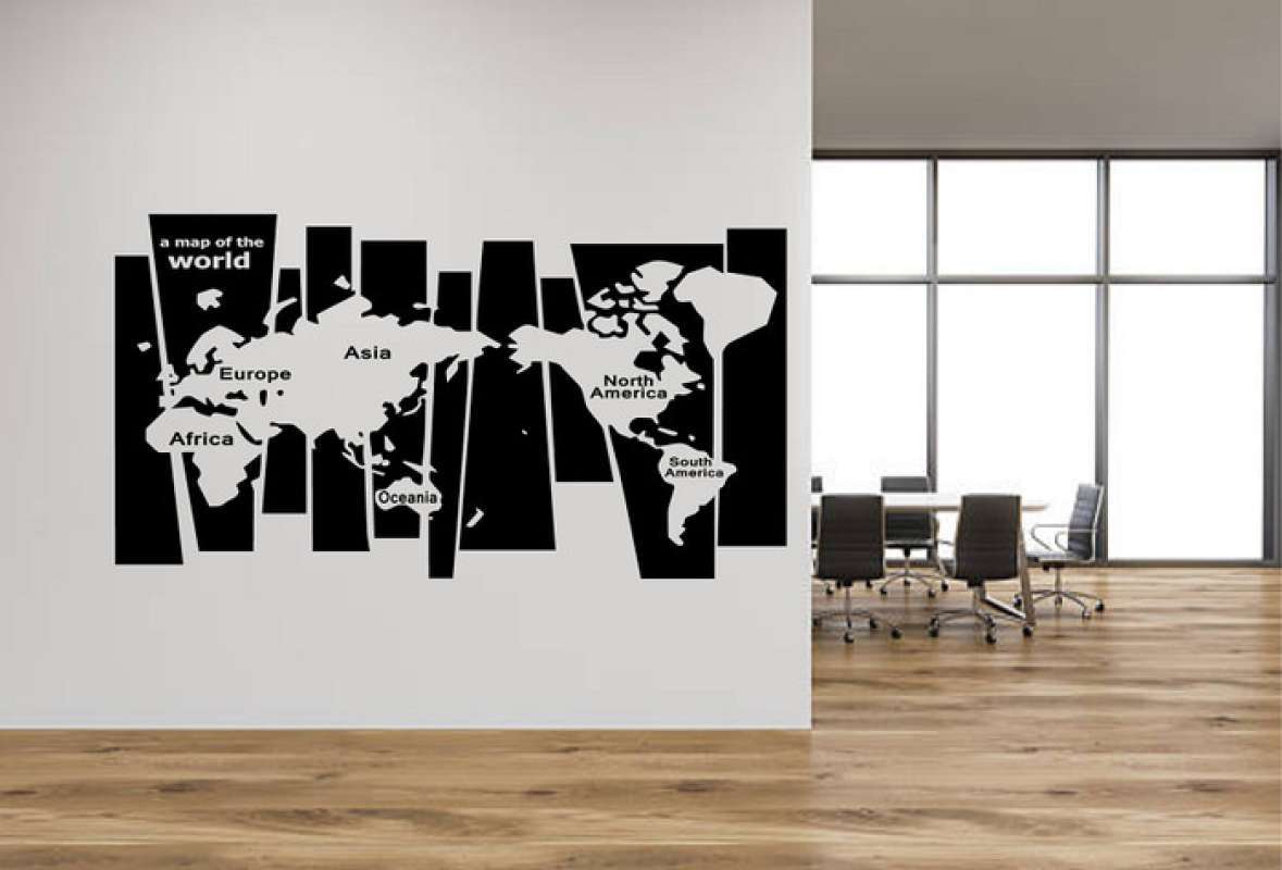 Jual Stiker Unik Dinding Kaca Rumah Office Wall Sticker Map Of The ...