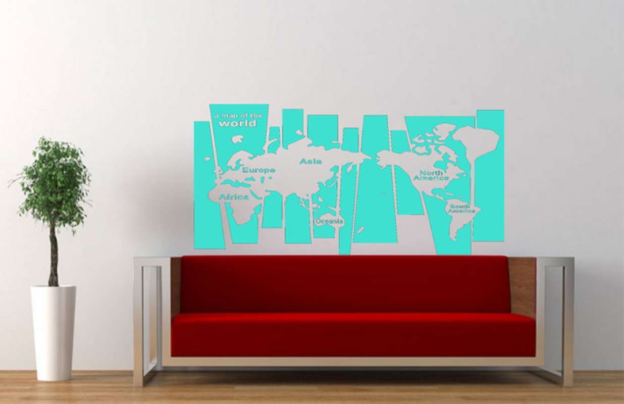 Jual Stiker Unik Dinding Kaca Rumah Office Wall Sticker Map Of The ...