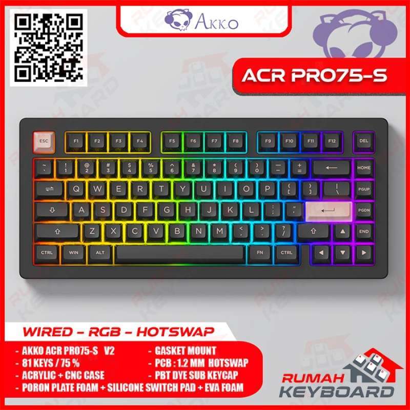 Promo MECHANICAL KEYBOARD - AKKO ACR PRO75 S - 75% - ACRYLIC - RGB ...