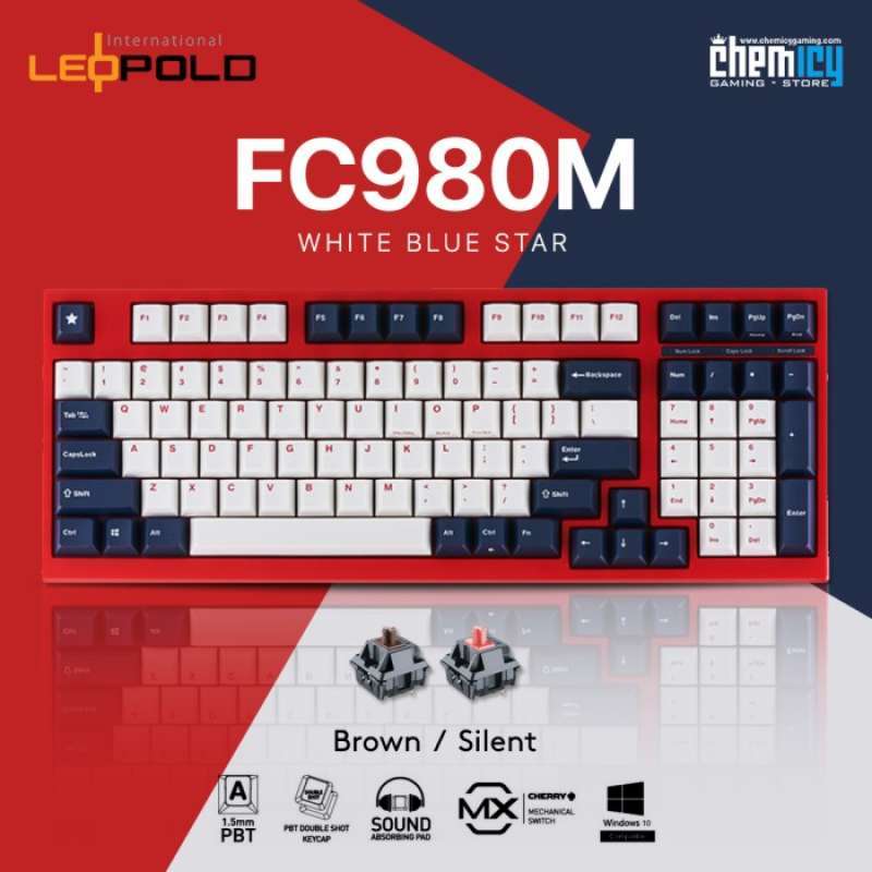 Promo Leopold FC980M White Blue Star Mechanical Gaming Keyboard Diskon ...