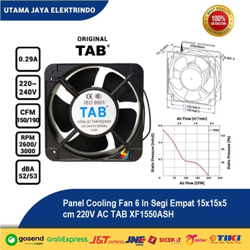 Promo Panel Cooling Fan 6 In Segi Empat 15x15x5 cm 220V AC TAB ...