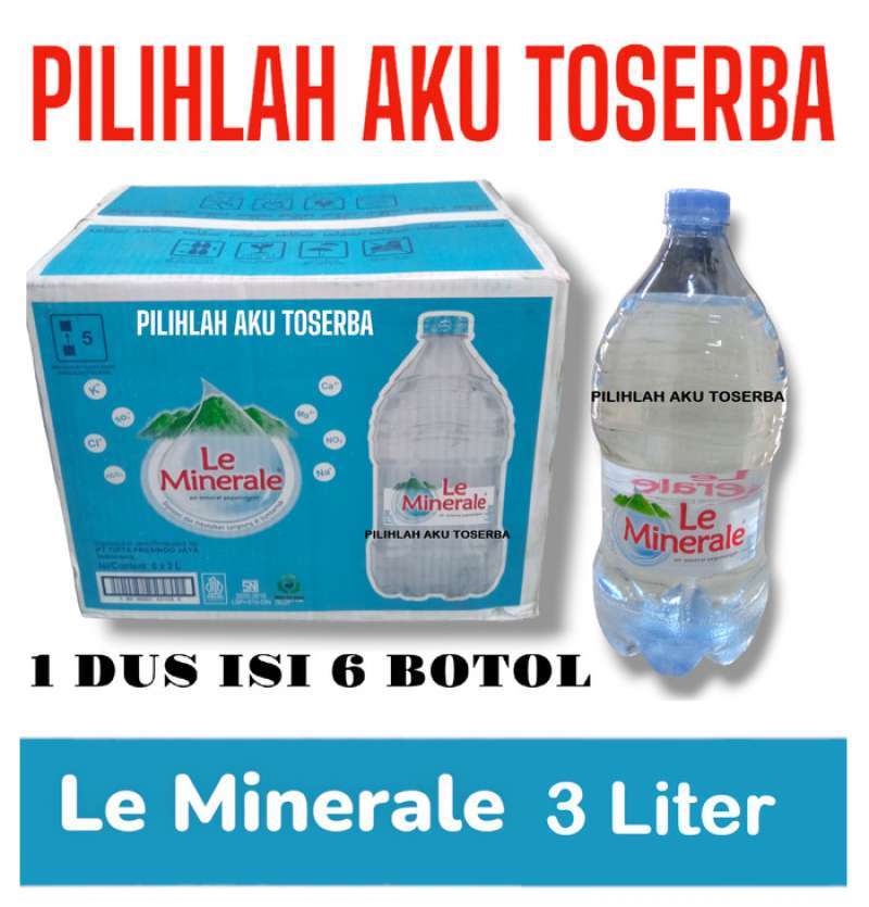 Promo Le Minerale Air Mineral Botol Pet 3 Liter - (HARGA 1 DUS ISI 6 botol) Diskon 16% di Seller ...