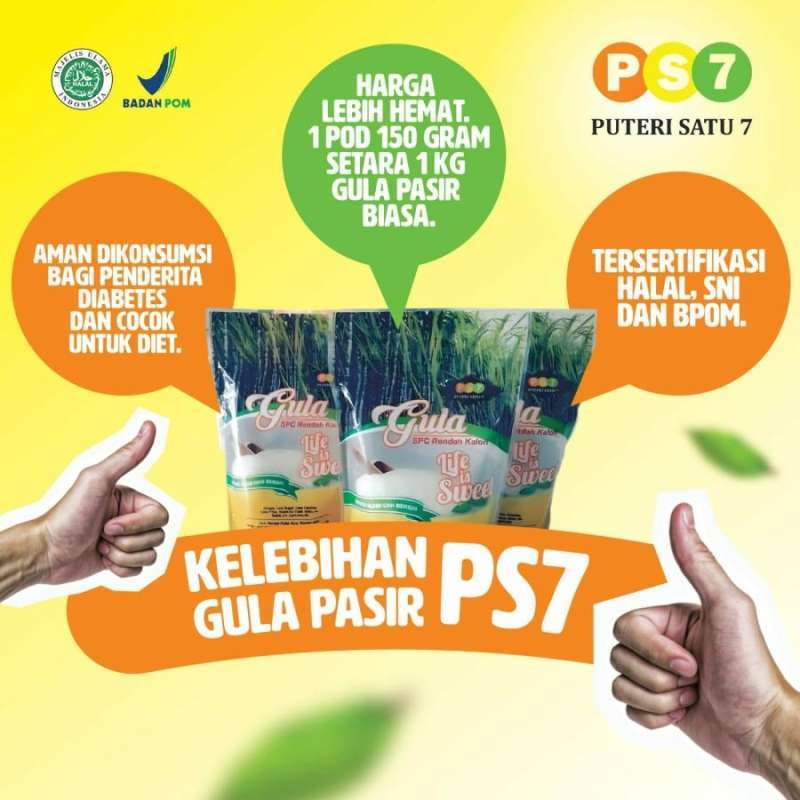 Jual Gula Pasir Sehat Rendah Kalori Puteri Satu Tujuh Jogja - Hemat 3 ...