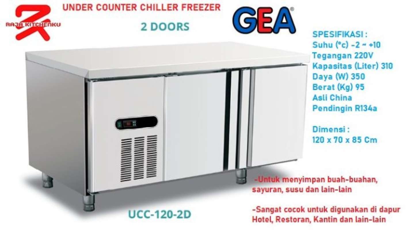 Jual Gea S/S Under Counter Chiller-Freezer Ucc-120-2D Terbaru di Seller ...