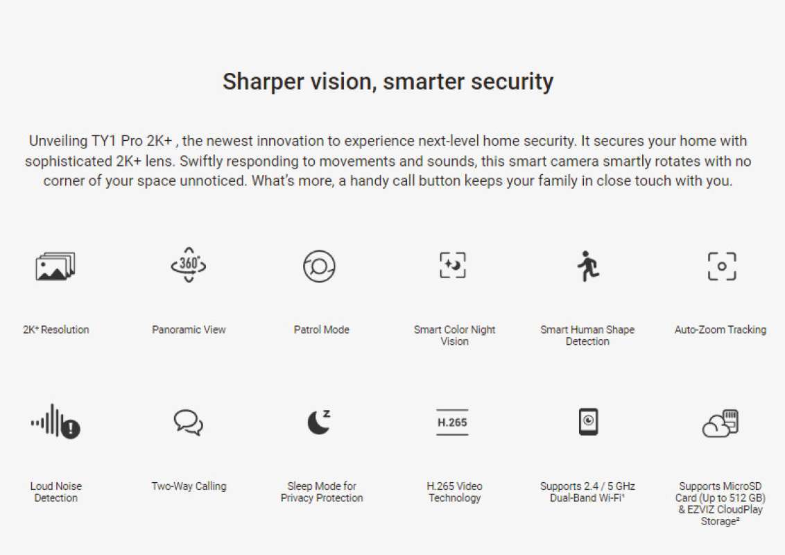 Jual EZVIZ TY1 PRO 4MP 2K+ Smart WiFi Kamera CCTV IP Camera Indoor ...