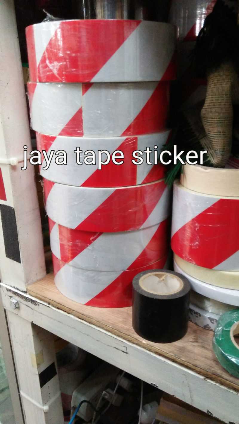 Promo Sticker reflective 2-police line tape-stiker merah putih Diskon ...
