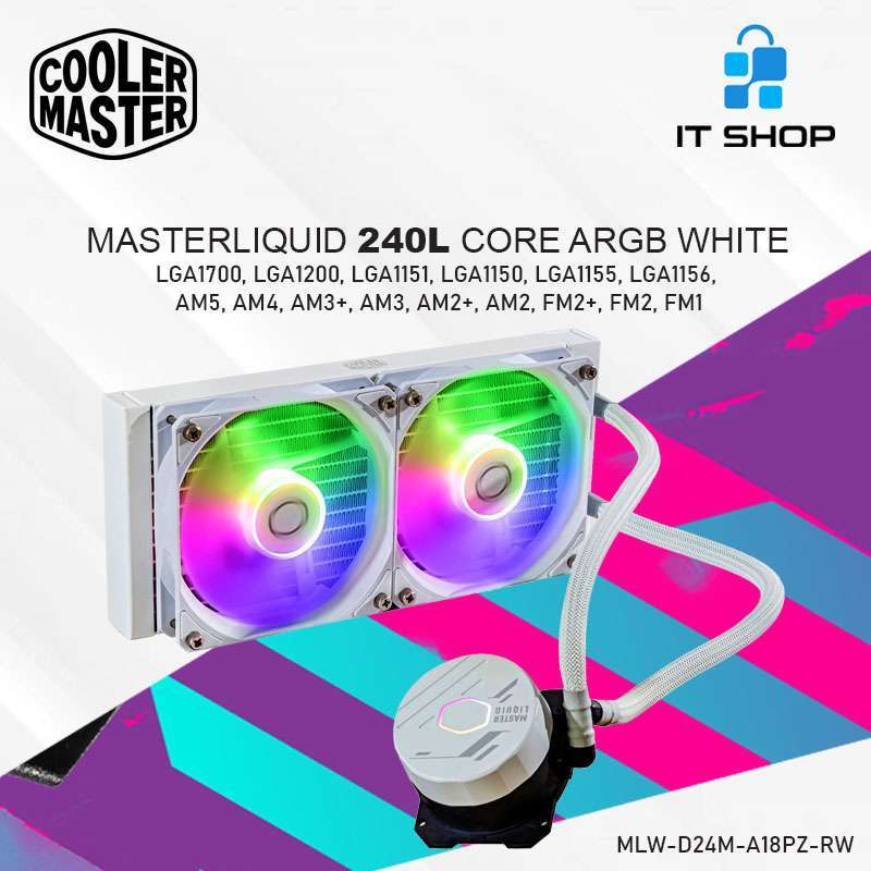 Jual Cooler Master Masterliquid 240l Core Argb White Liquid Cpu Cooler ...