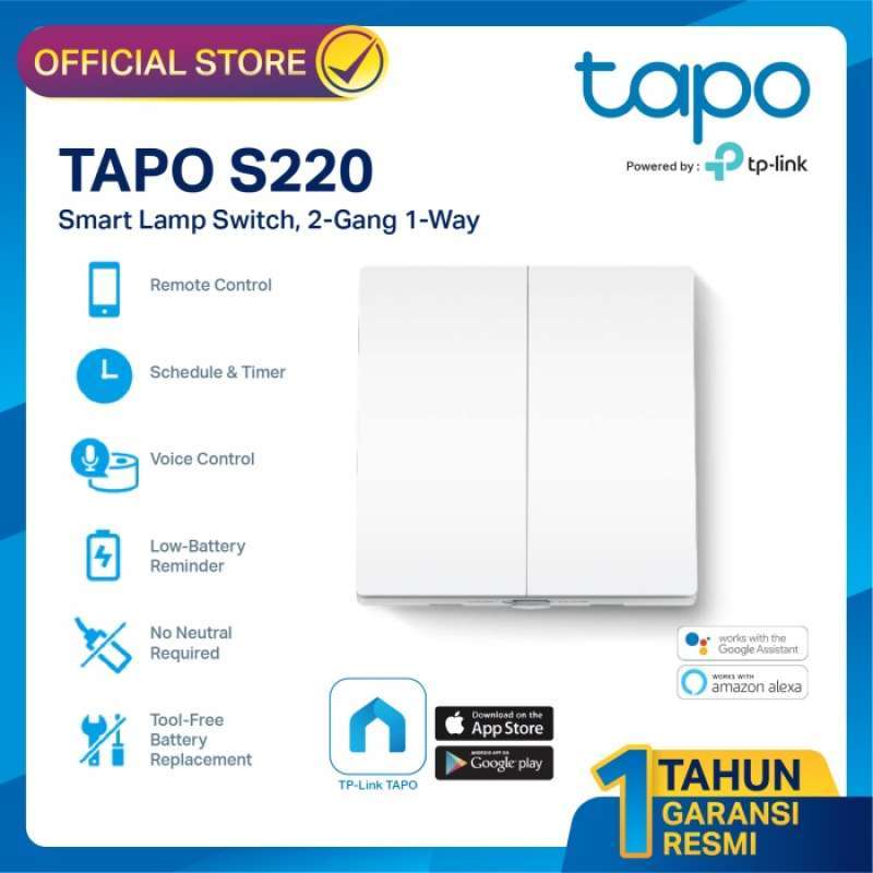 Jual TAPO S220 Smart Light Switch 2-Gang 1-Way Voice Control Schedule ...