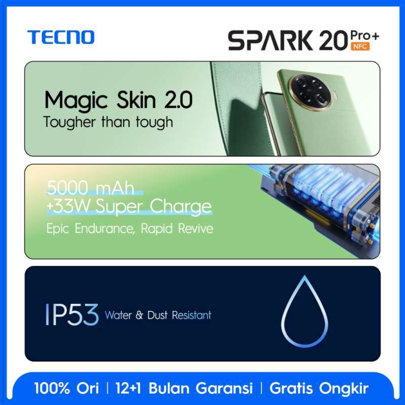 Jual Tecno Spark 20 Pro+ Nfc – 8gb+256gb, 3d Curved 6,78 Amoled Fhd+ 120hz, Garansi Resmi ...