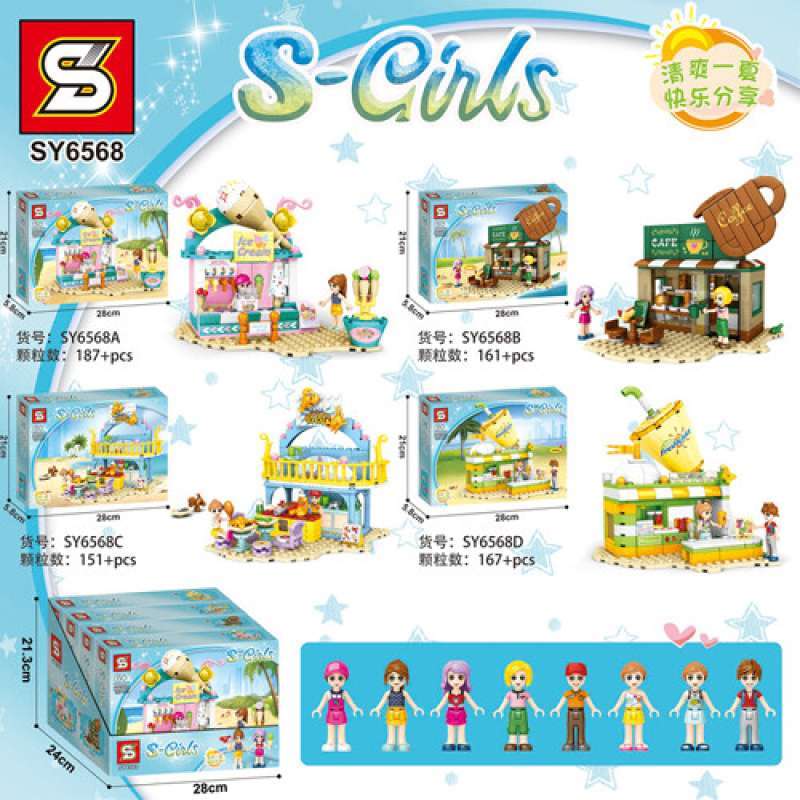 Promo Sy 6568 S Girl Beach Shop Series | Diy Brick Block Mainan Balok Building - 6568-c Diskon ...