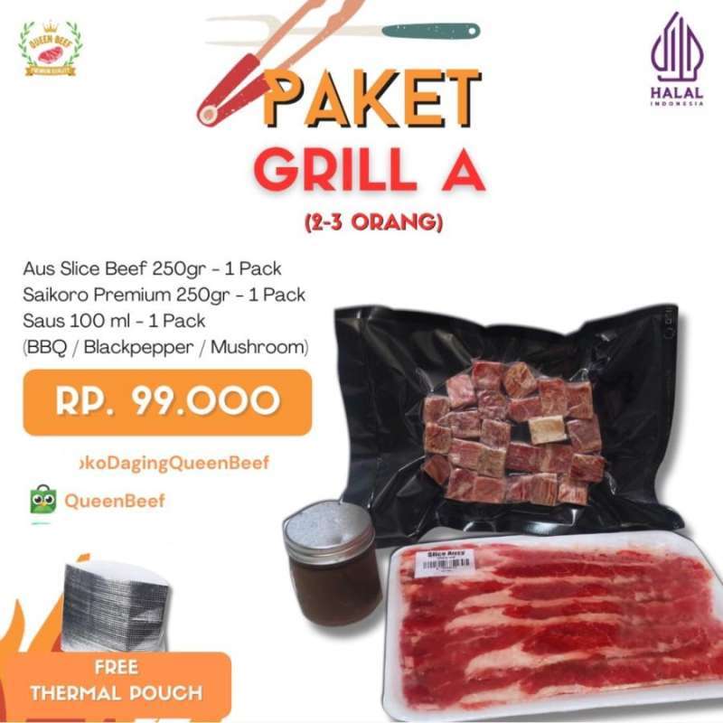 Jual Paket Grill Bbq Slice Beef / Steak Siap Masak Saikoro Yakitori ...