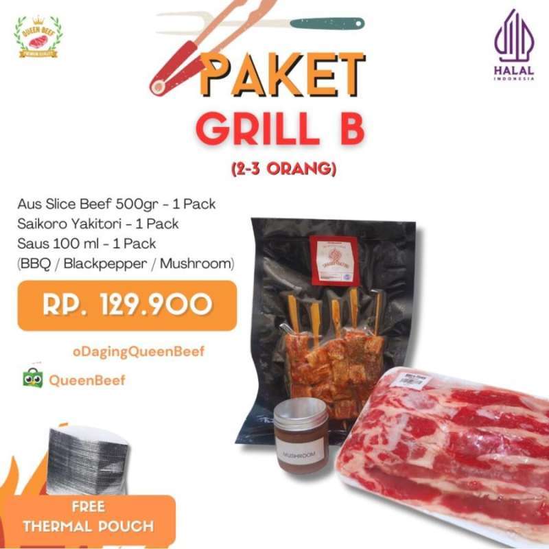 Jual Paket Grill Bbq Slice Beef / Steak Siap Masak Saikoro Yakitori ...