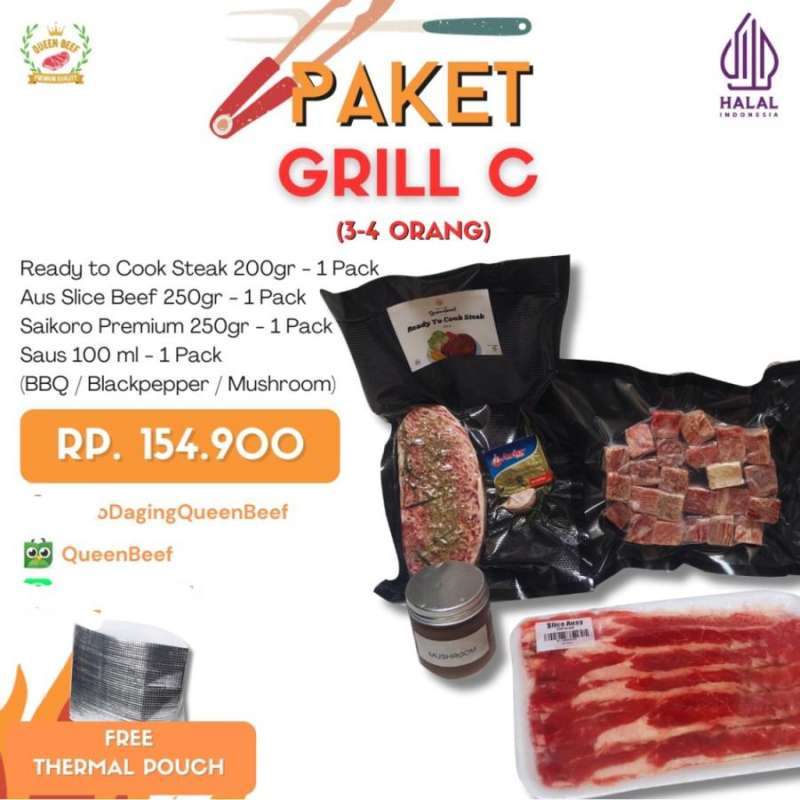 Jual Paket Grill Bbq Slice Beef / Steak Siap Masak Saikoro Yakitori ...