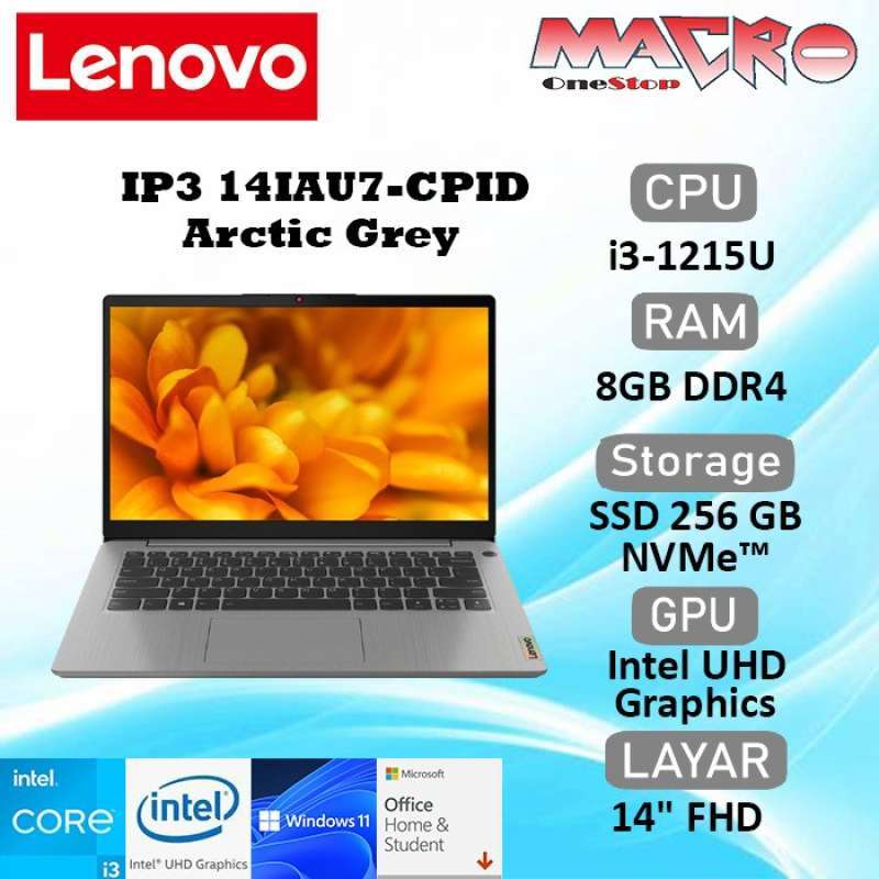 Jual Lenovo Ip3 14iau7-cpid I3-1215u 8gb Ssd 256gb Uma 14 Fhd Win11+ohs ...