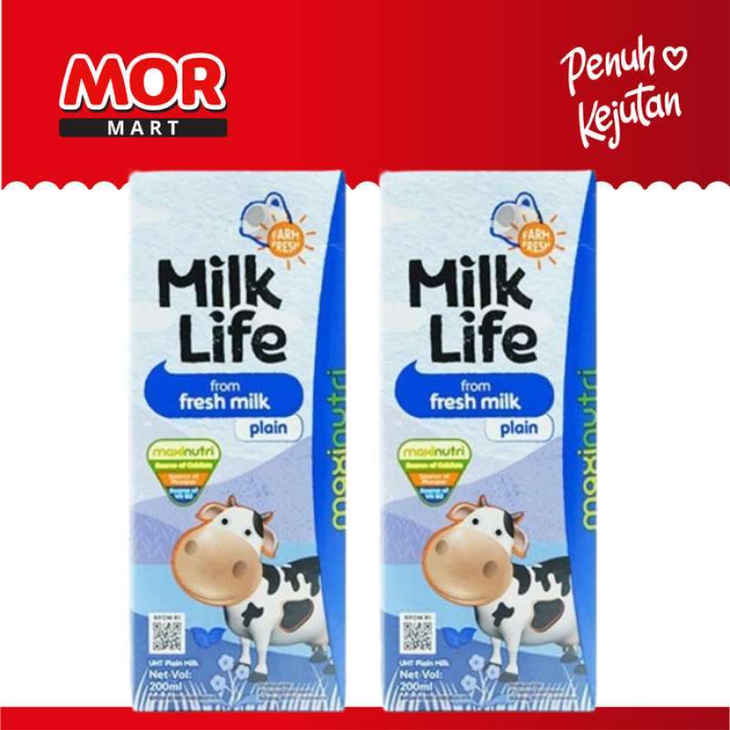 Promo Beli 2 Lebih Murah - Milk Life Uht Plain 200ml Diskon 28% Di Seller Mor Mart - Poris Gaga ...