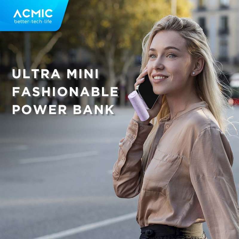 Promo Acmic Miniglow Fashion Mini Powerbank Type C iPhone Samsung ...